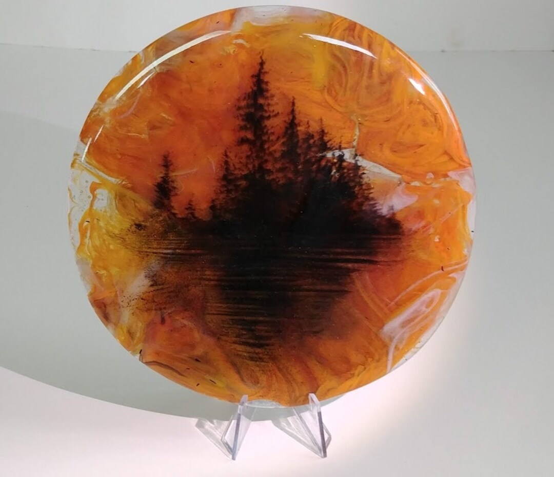 Fused Glass Round Tree Forest Landscape Art - Etsy