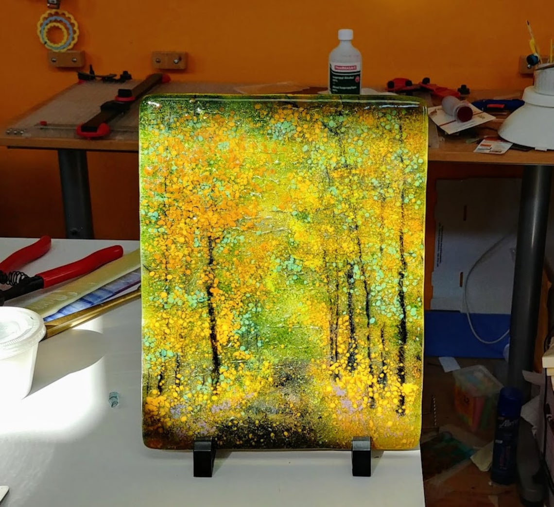 Fused Glass Forest Landscape Art - Etsy