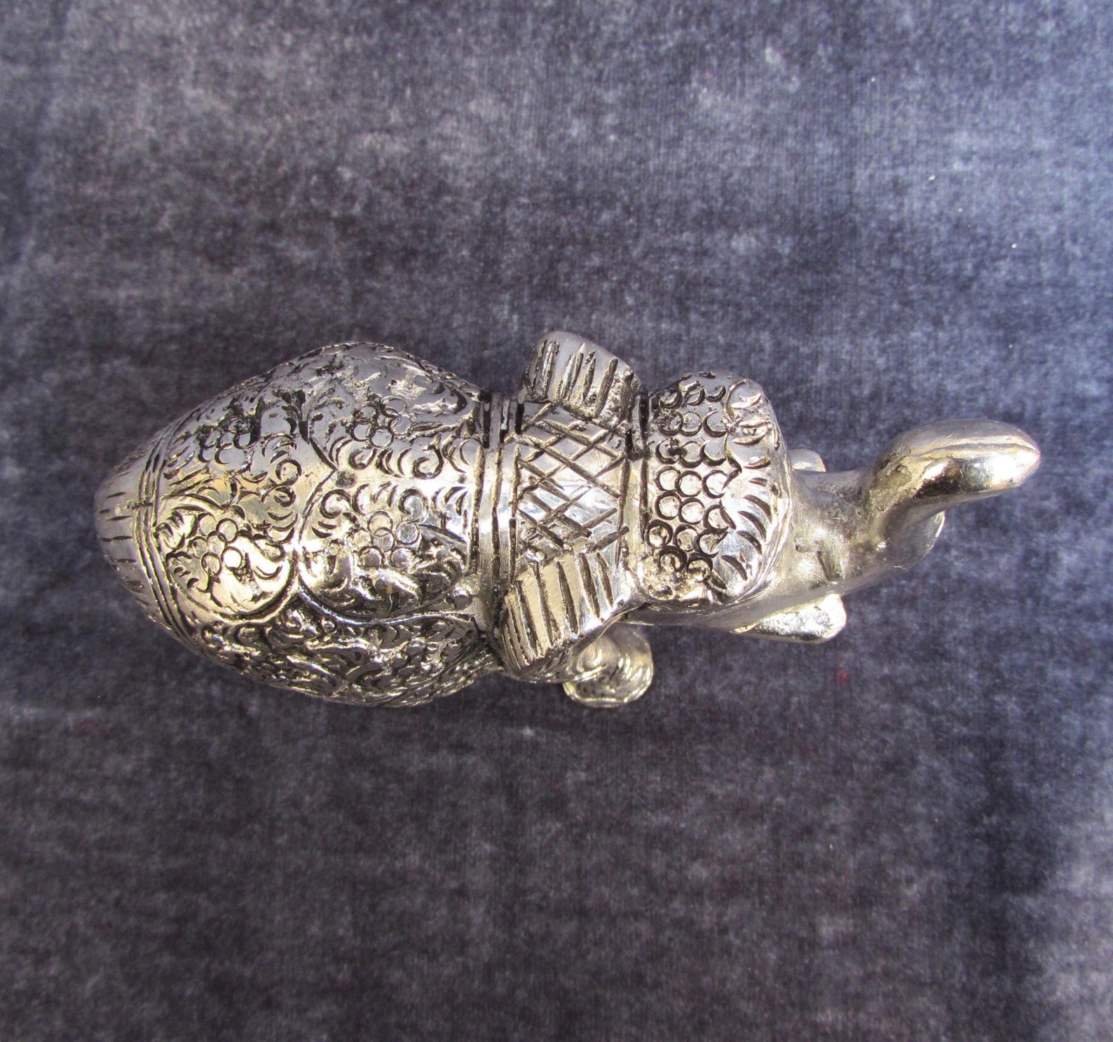 Adorable Vintage Embossed Silver Metal Elephant Figurine: 8 X - Etsy
