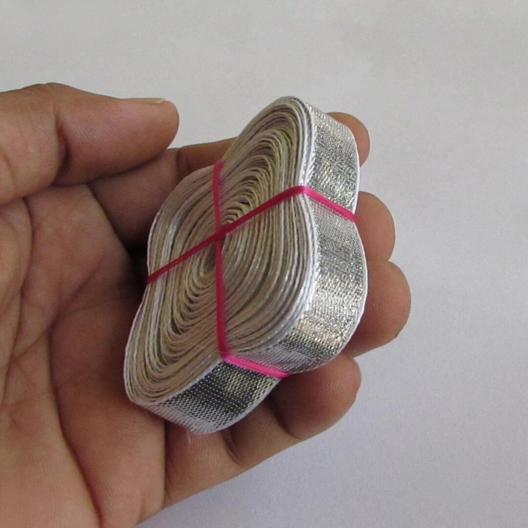 Silver Gota Border, Silver Trim, 0.5 Inches, Gota Ribbon, Gota Patti ...