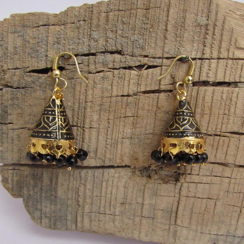 Meenakari Hand Crafted Small Jhumka Dangle Earrings-indian - Etsy