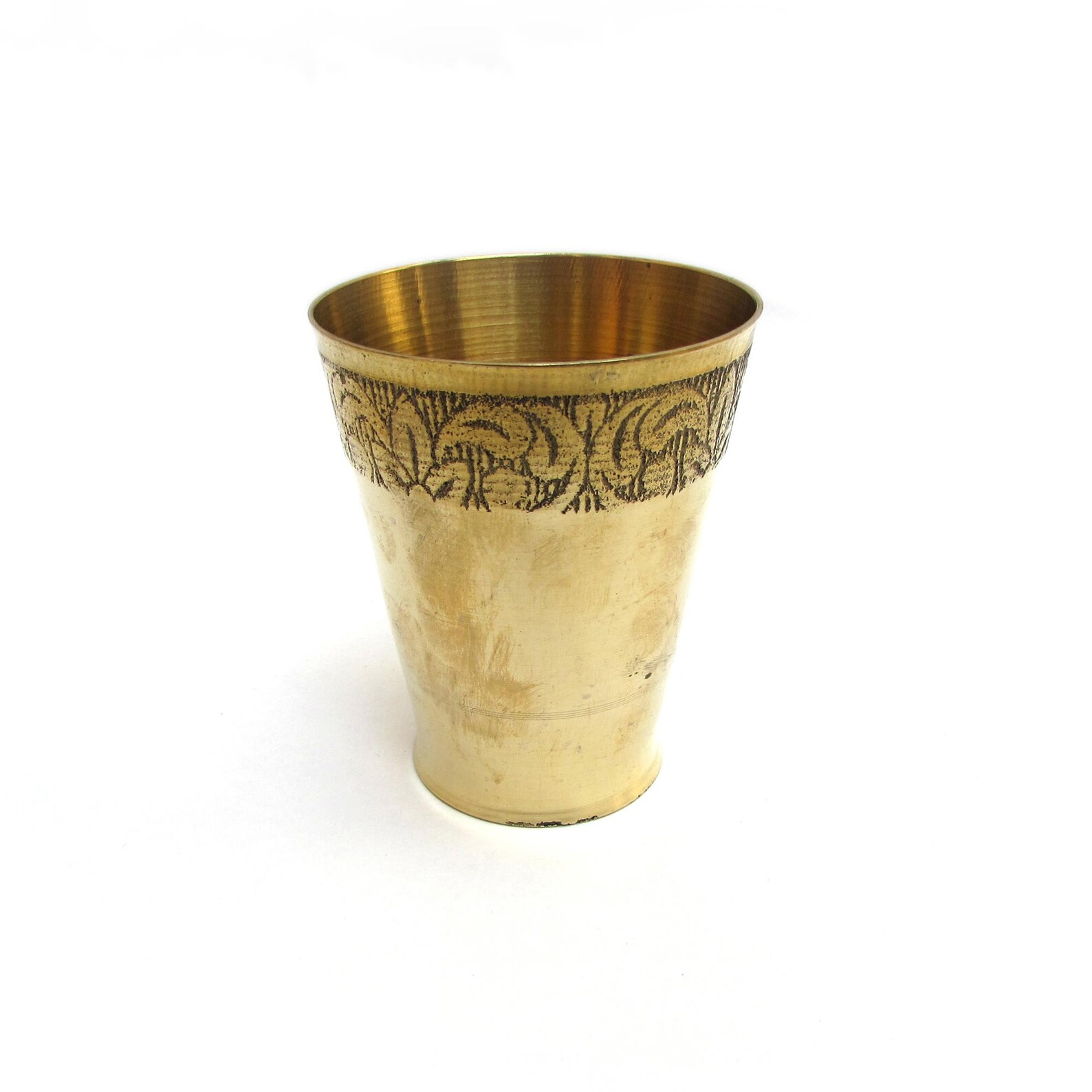 Brass Glass Drinkware 150 Ml Embossed Brass Pital Water - Etsy