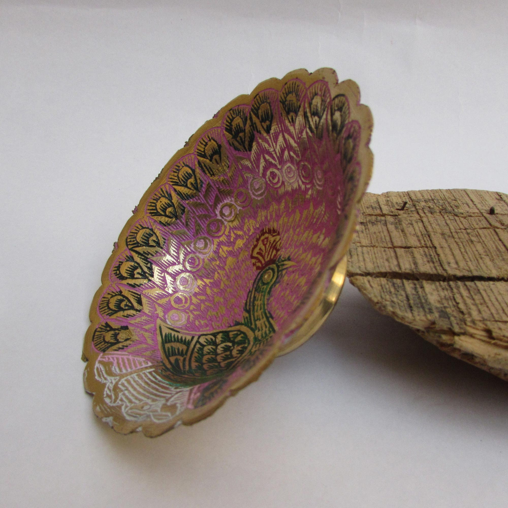 Decorative Brass Bowl - Hand Painted Brass Bowl - Vintage Bowl ...