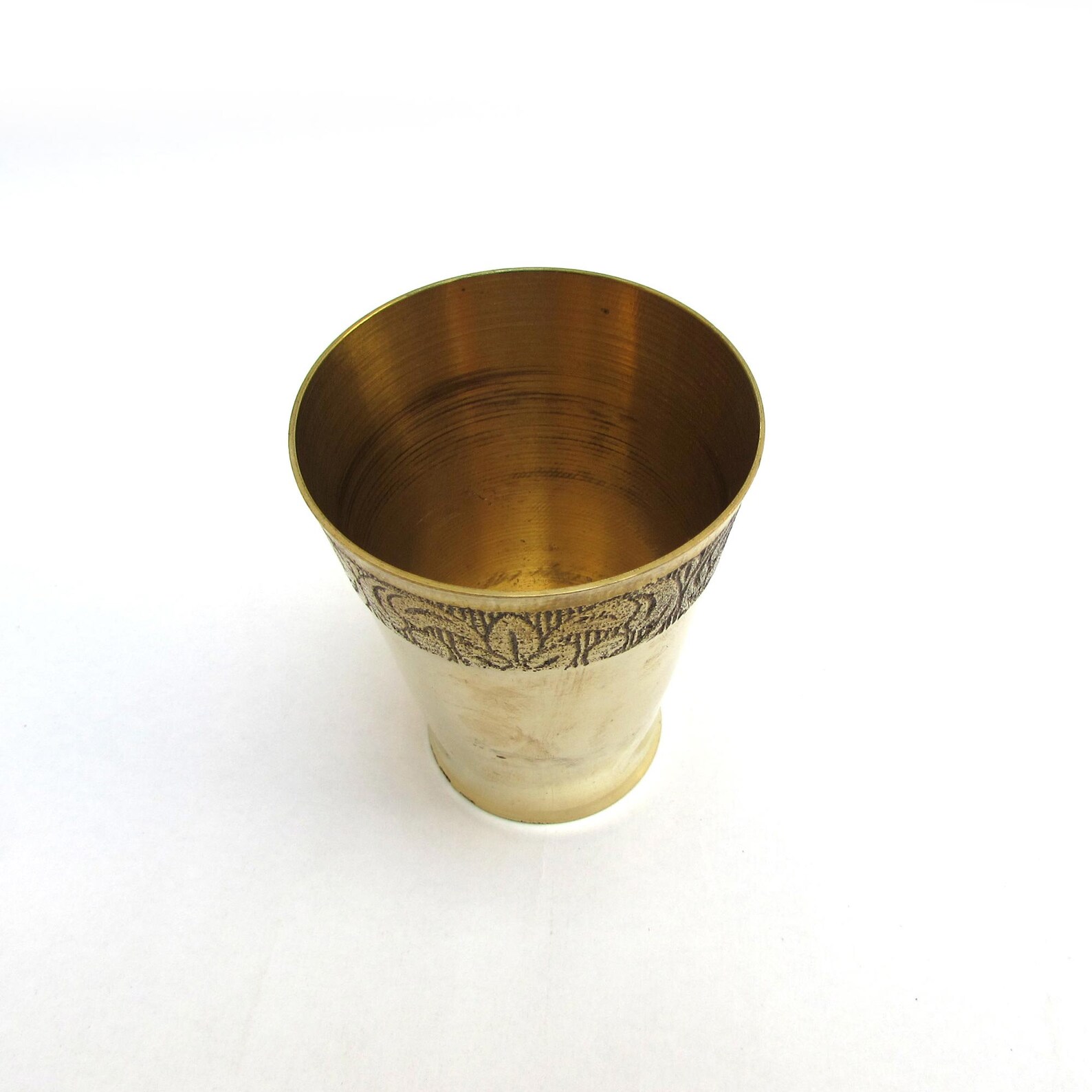 Brass Glass Drinkware 150 Ml Embossed Brass Pital Water - Etsy