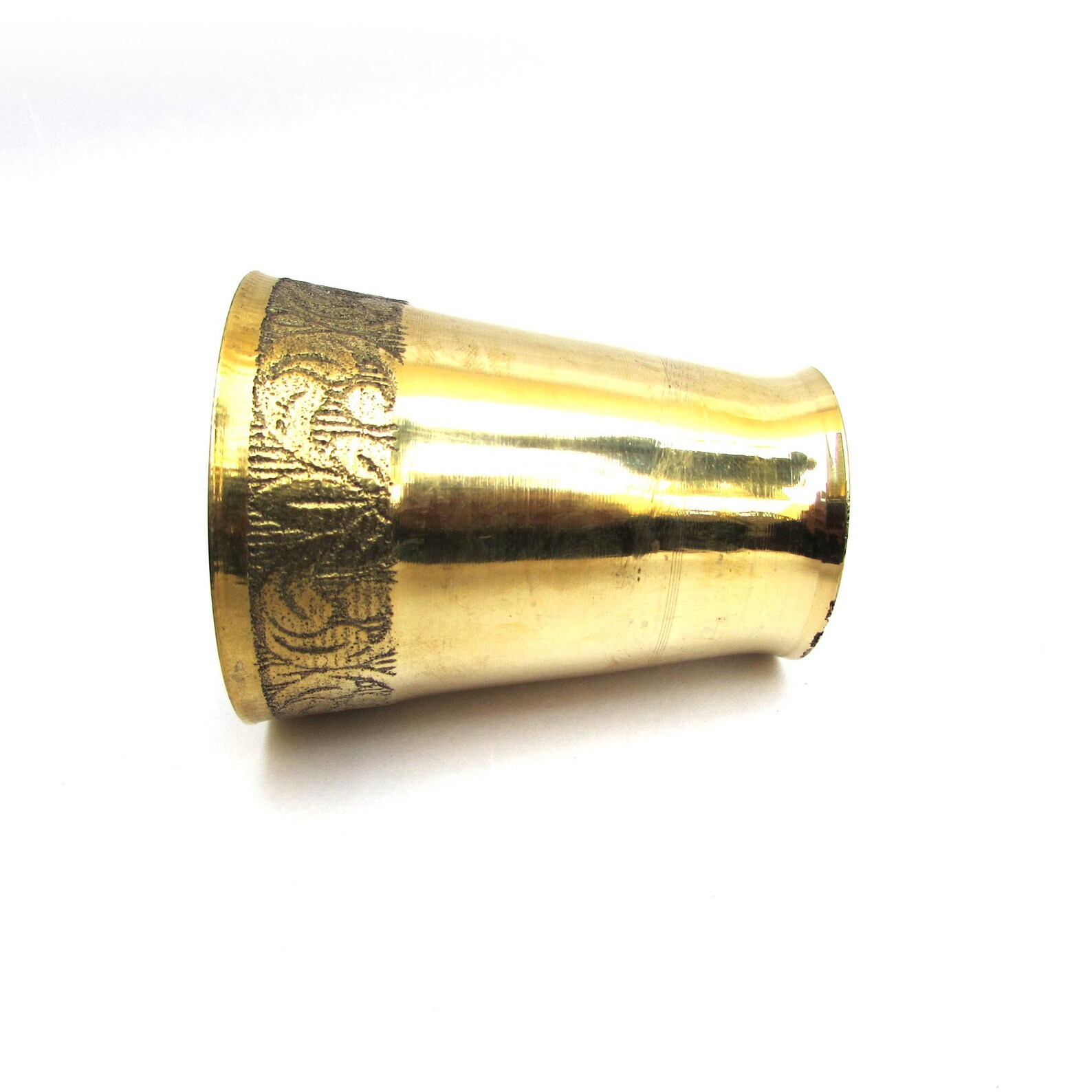 Brass Glass Drinkware 150 Ml Embossed Brass Pital Water - Etsy