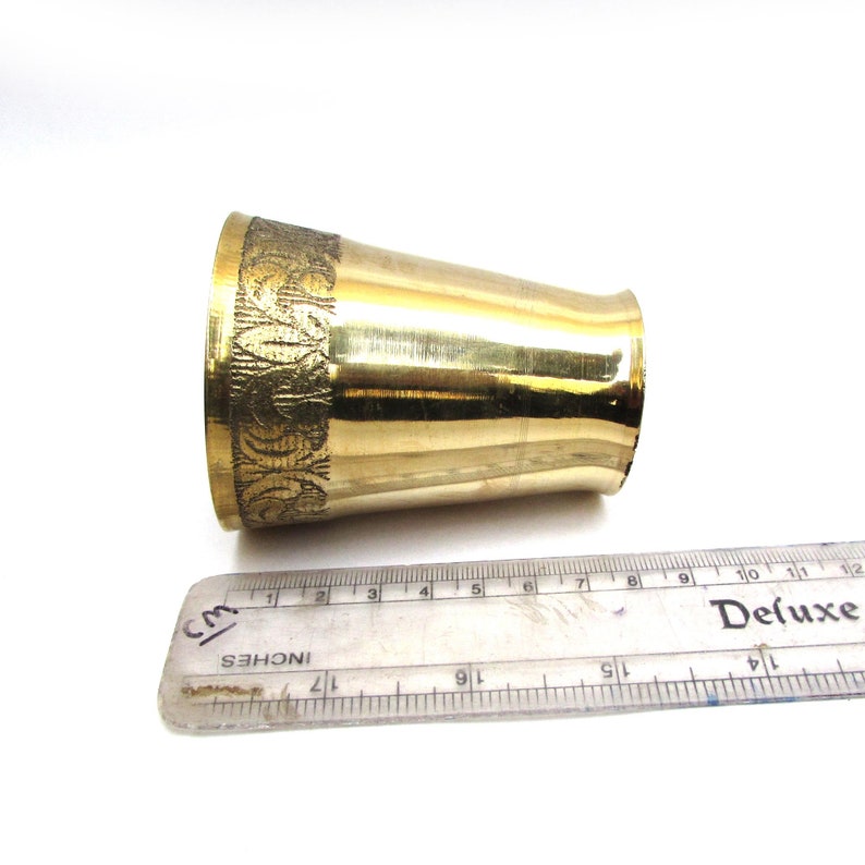 Brass Glass Drinkware 150 Ml Embossed Brass Pital Water - Etsy