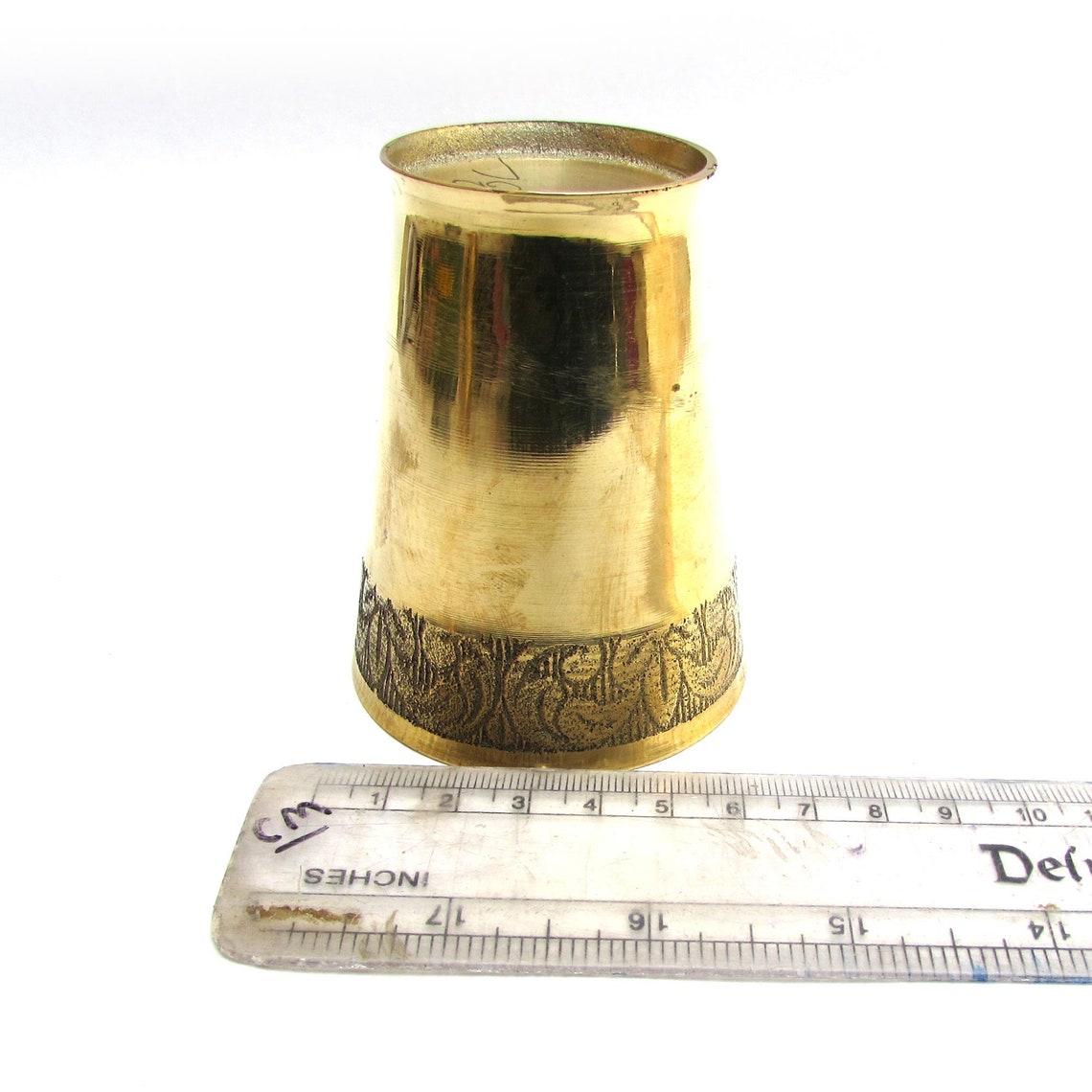 Brass Glass Drinkware 150 Ml Embossed Brass Pital Water - Etsy
