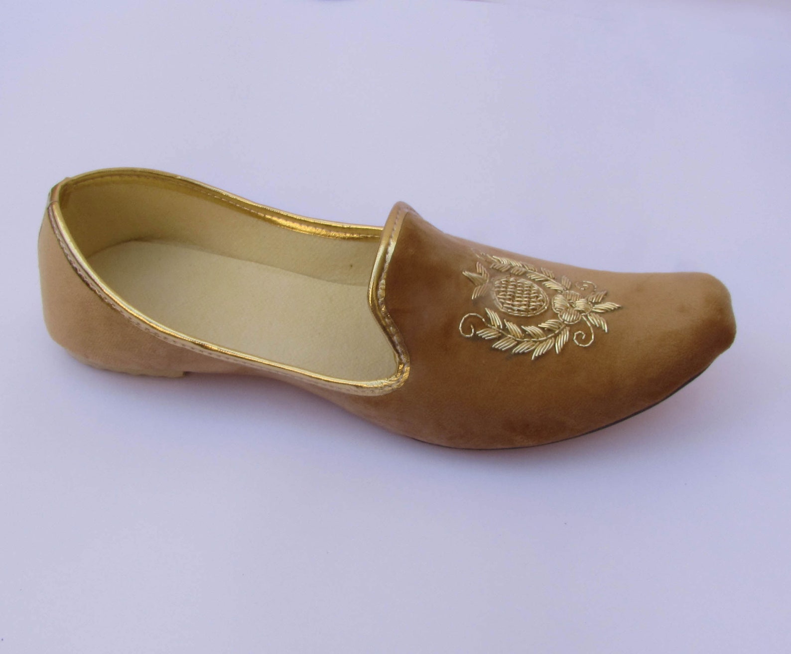 Men's Wedding Golden Shoes Bridal Shoes for Men's Handmade Shoes Indian ...