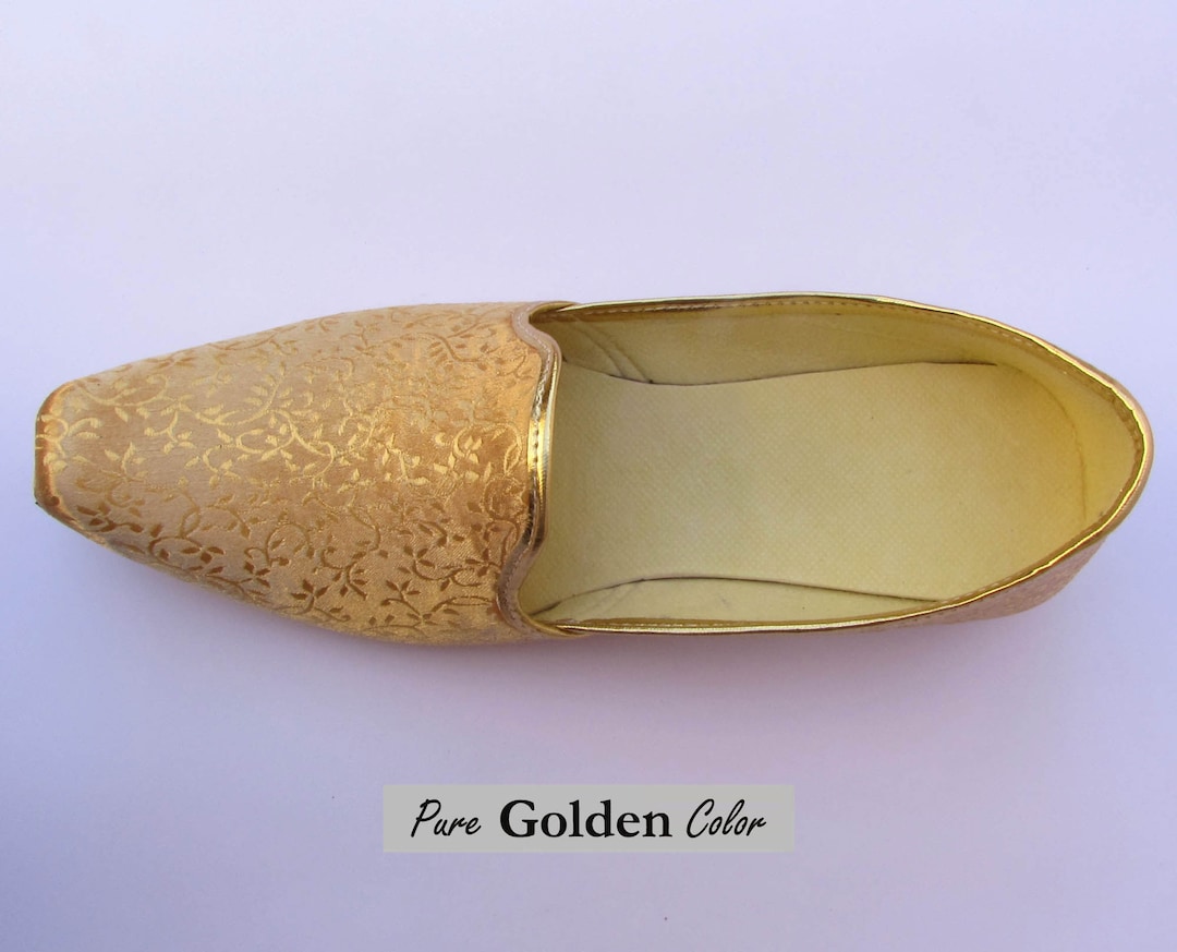 Men's Golden Shoes Bridal Gold Shoes for Men's - Etsy