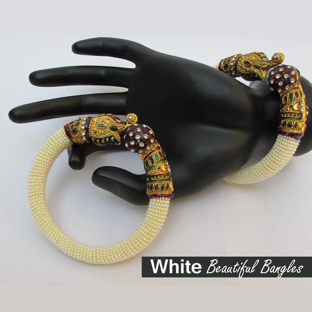 Free Size Beautiful Bangles | White Bangles | Wedding Bangles | Bridal ...