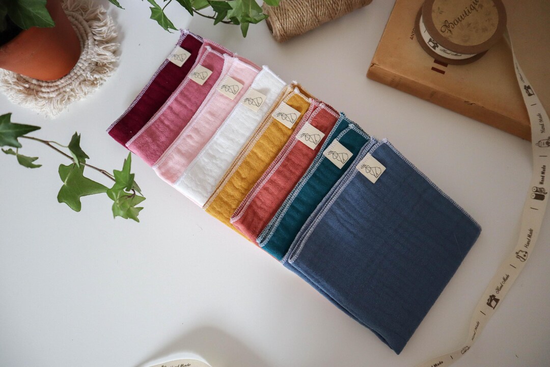 Set of 3 Triple-ply Cotton Handkerchiefs | Solid Color | 100% Oeko Tex ...