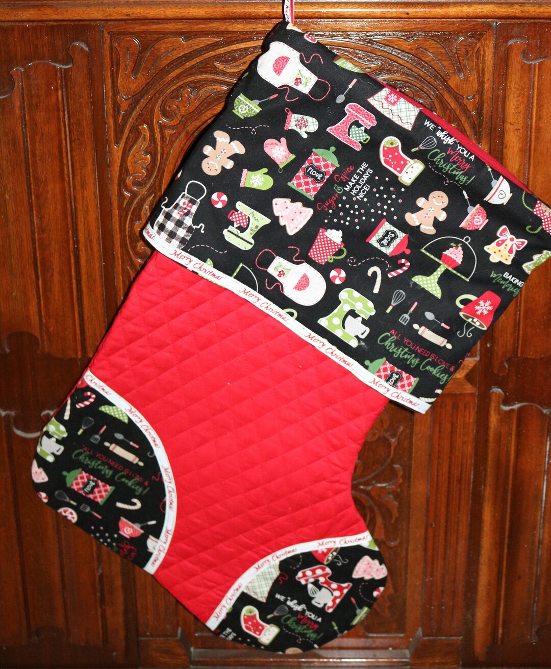 Christmas Baking Handmade Custom Christmas Stocking - Etsy