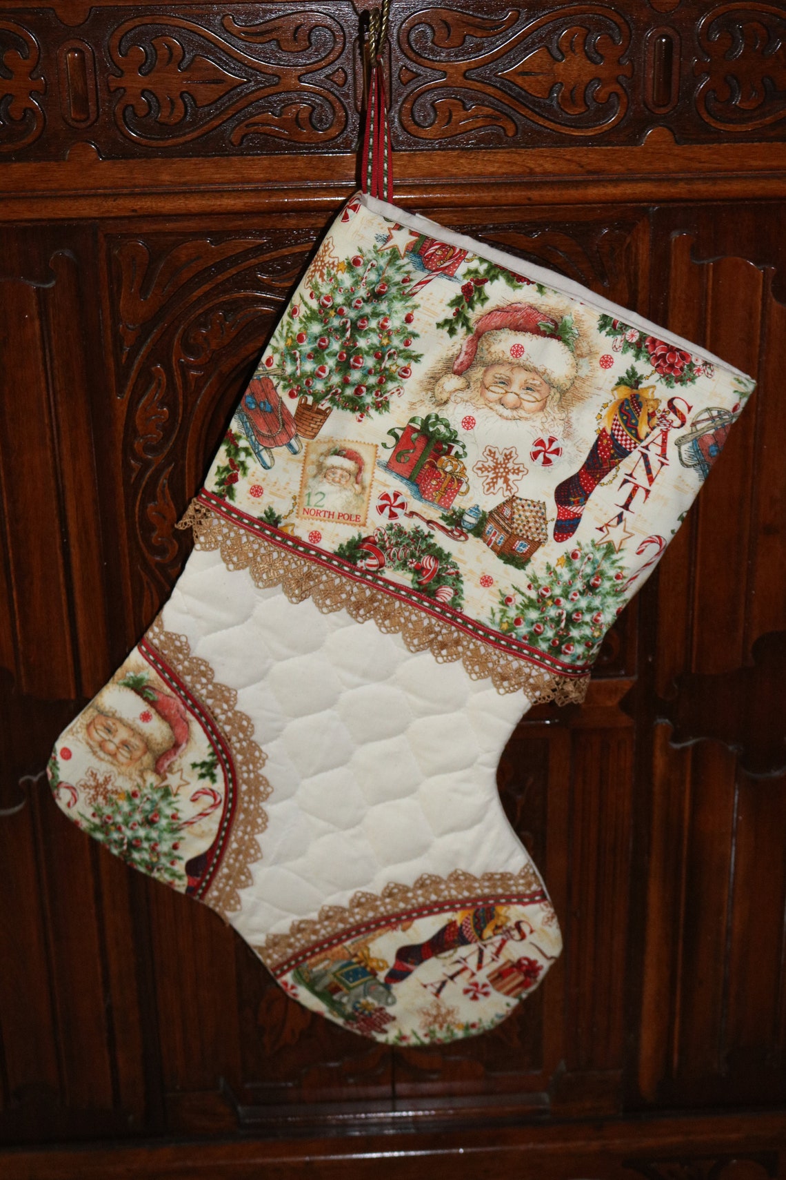 Santa Christmas 1 Handmade Custom Christmas Stocking - Etsy