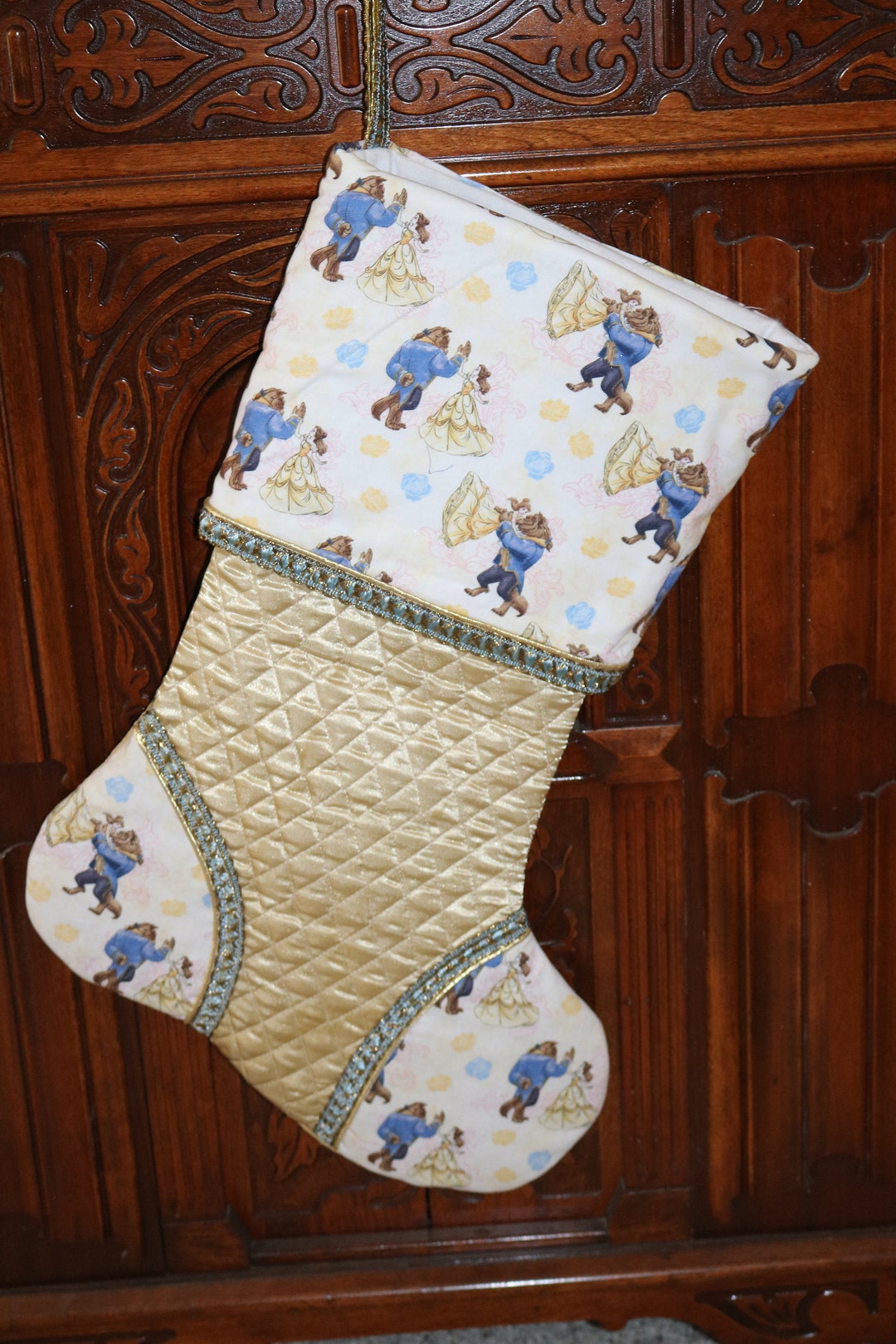 Belle and Beast Dancing Handmade Custom Christmas Stocking - Etsy