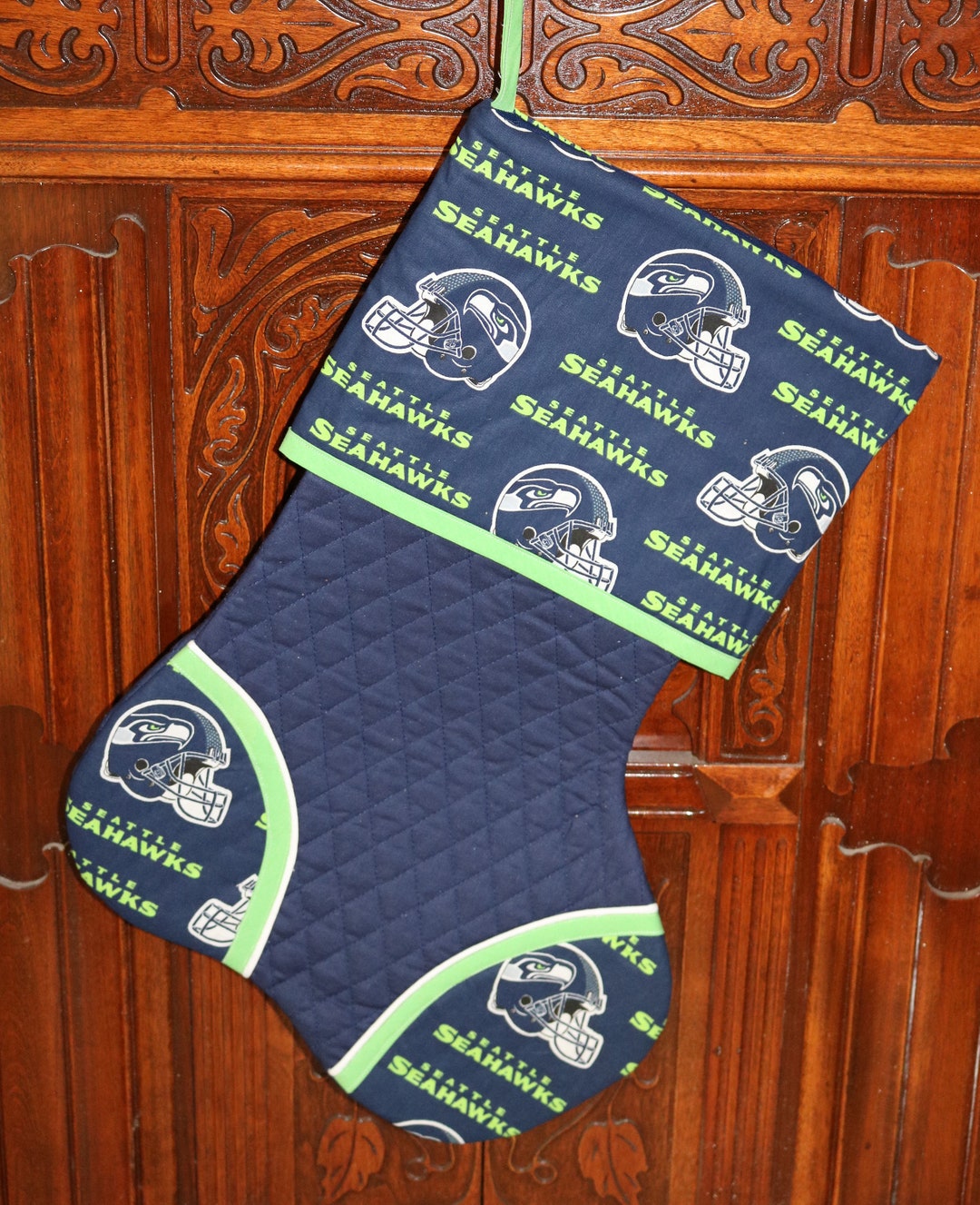Seattle Seahawk 1 Handmade Custom Christmas Stocking - Etsy
