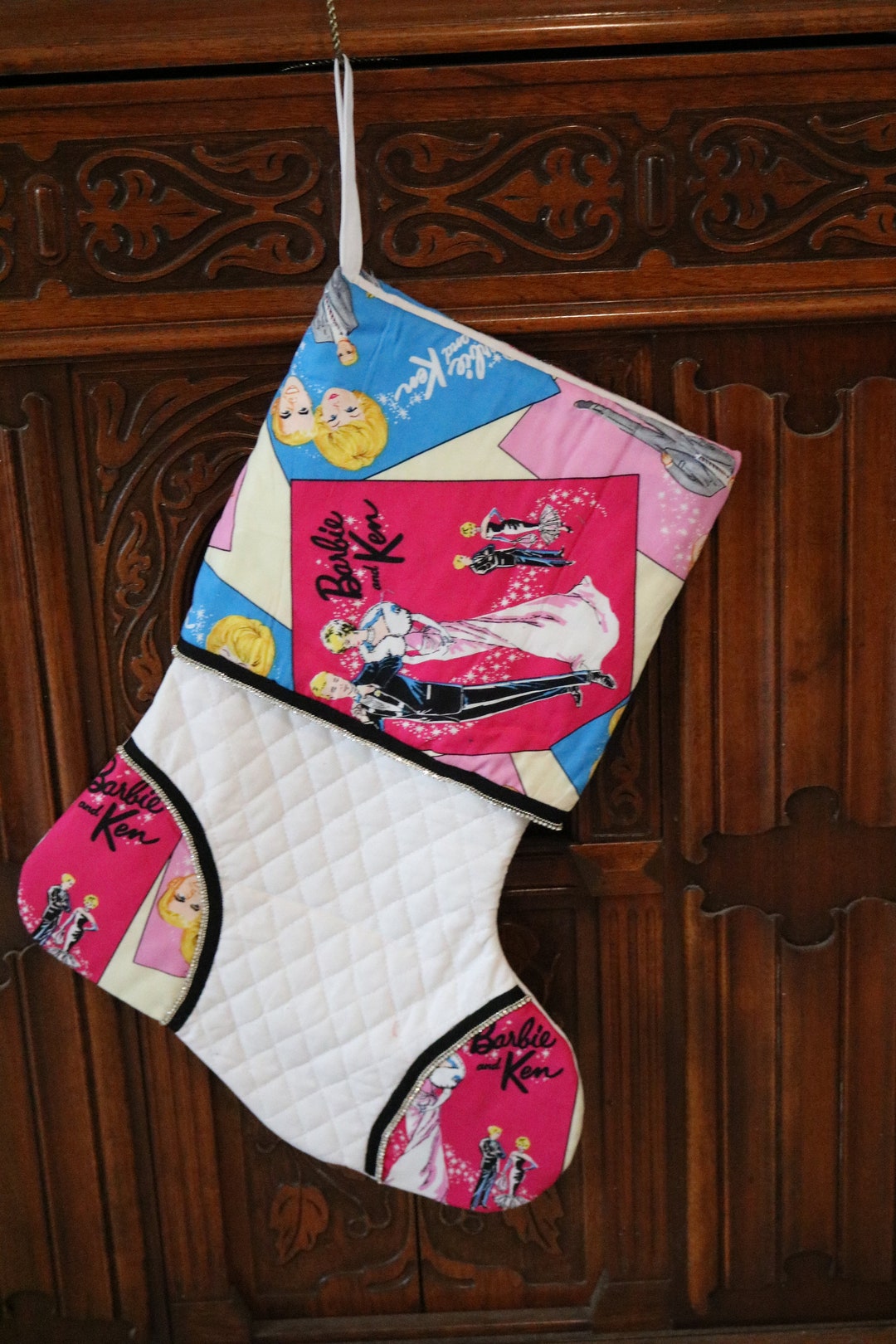 Barbie and Ken 1 Handmade Custom Christmas Stocking - Etsy