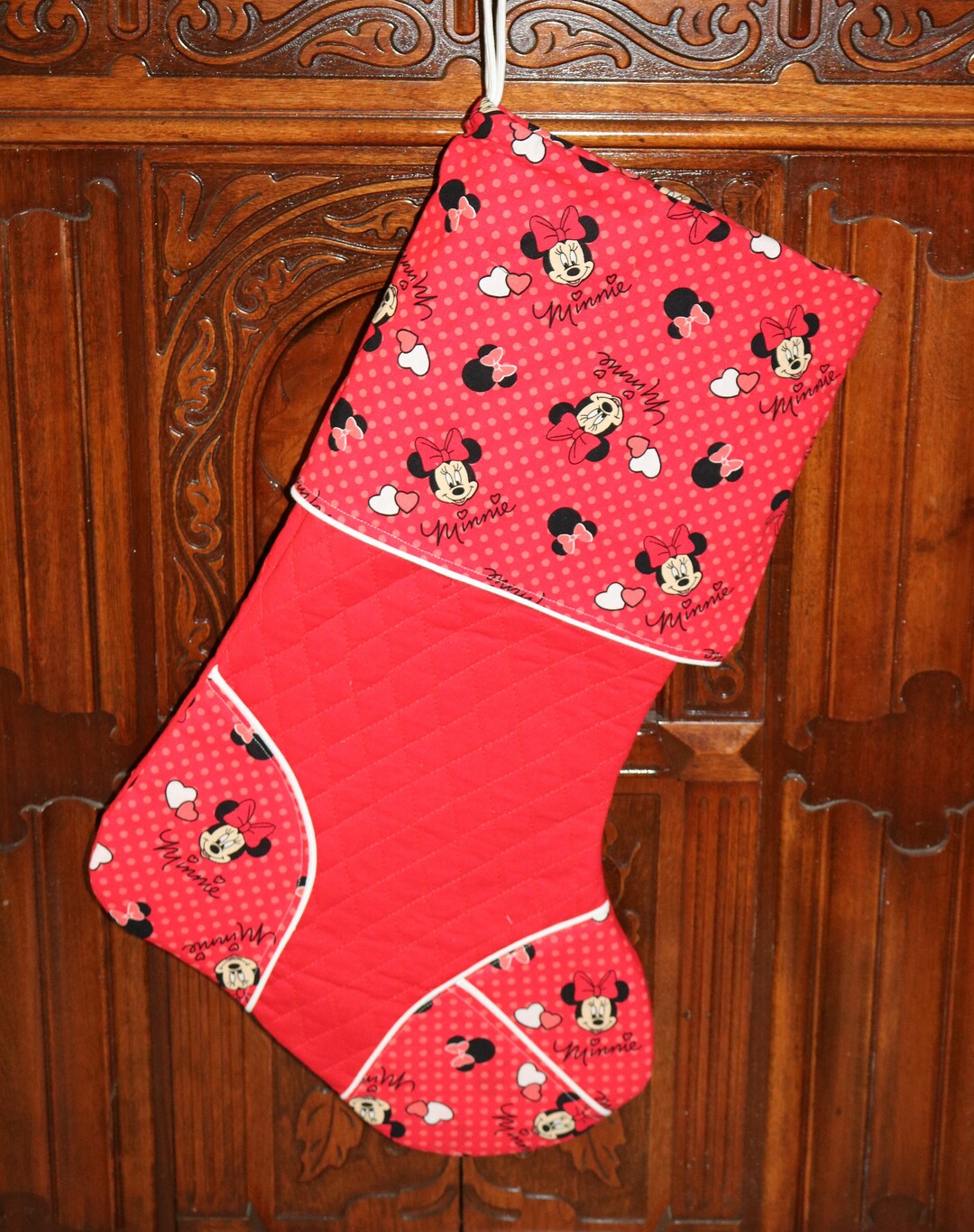 Minnie Mouse Head 1 Handmade Custom Christmas Stocking - Etsy