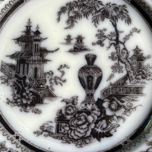 Rare W Adams & Sons Jeddo Ironstone Plate-antique Flow Black Ironstone ...