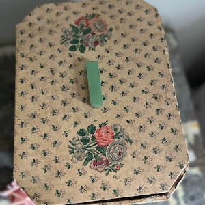 Antique Wallpaper Box- 1930s Wallpaper Box- Antique Storage Box ...
