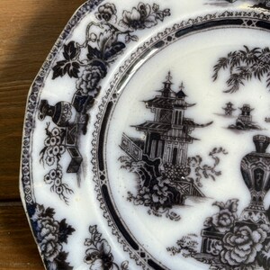 Rare W Adams & Sons Jeddo Ironstone Plate-antique Flow Black Ironstone ...