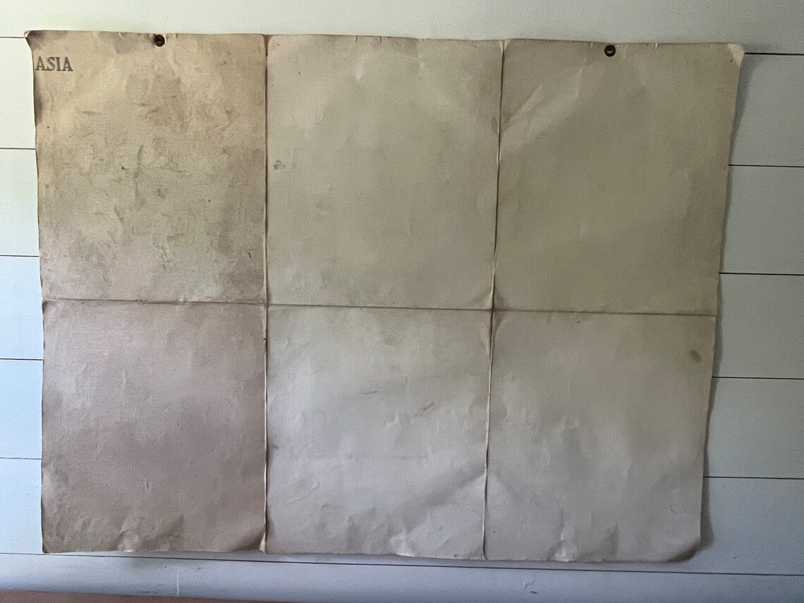 Antique School Map of Asia-new World Series School Map of - Etsy