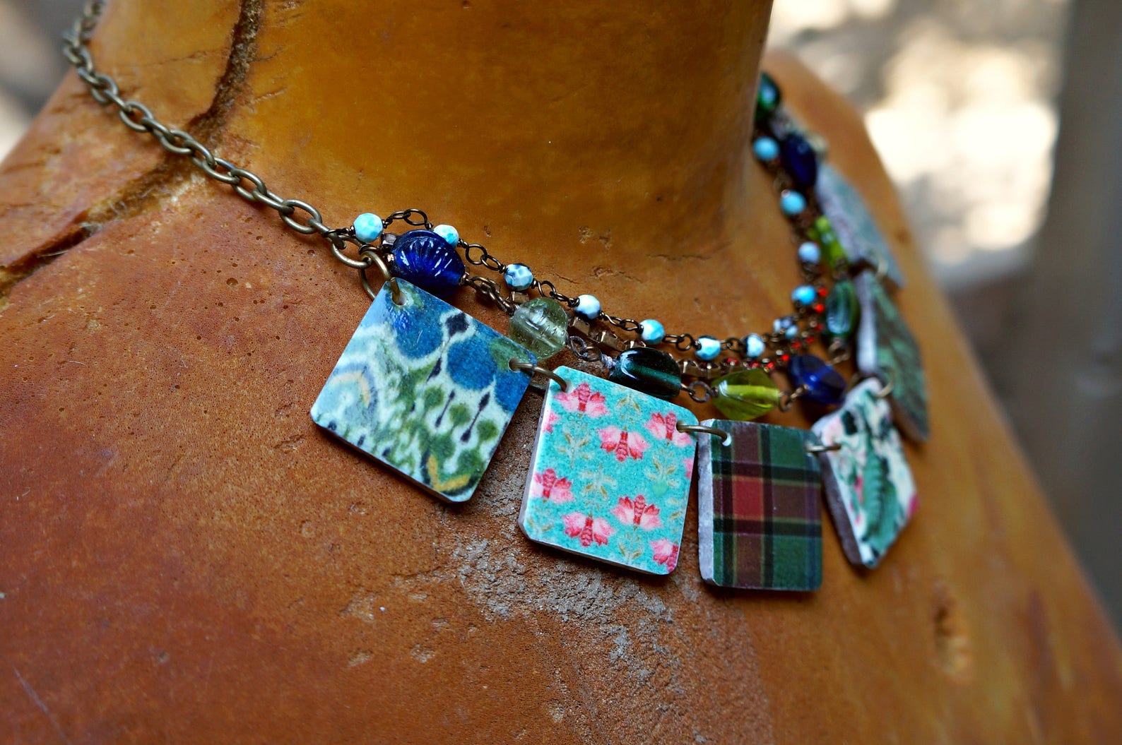 Green Necklace Woodland Jewelry Forest Jewelry Woodland - Etsy