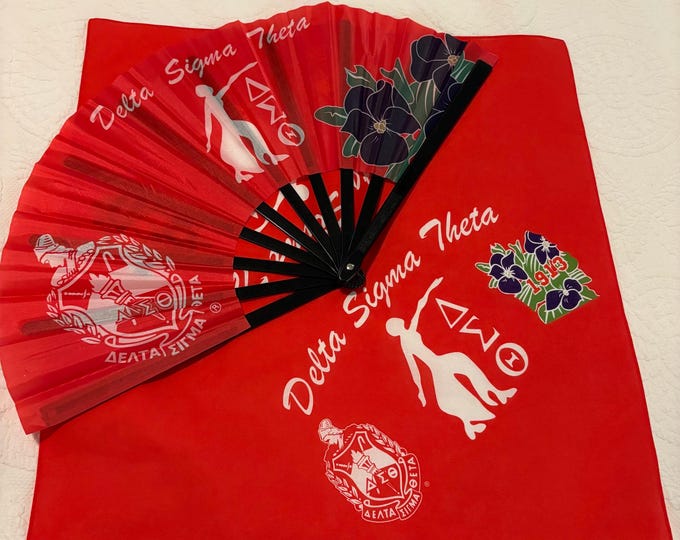 Delta Sigma Theta Clacking Fan and Matching Bandana - Etsy