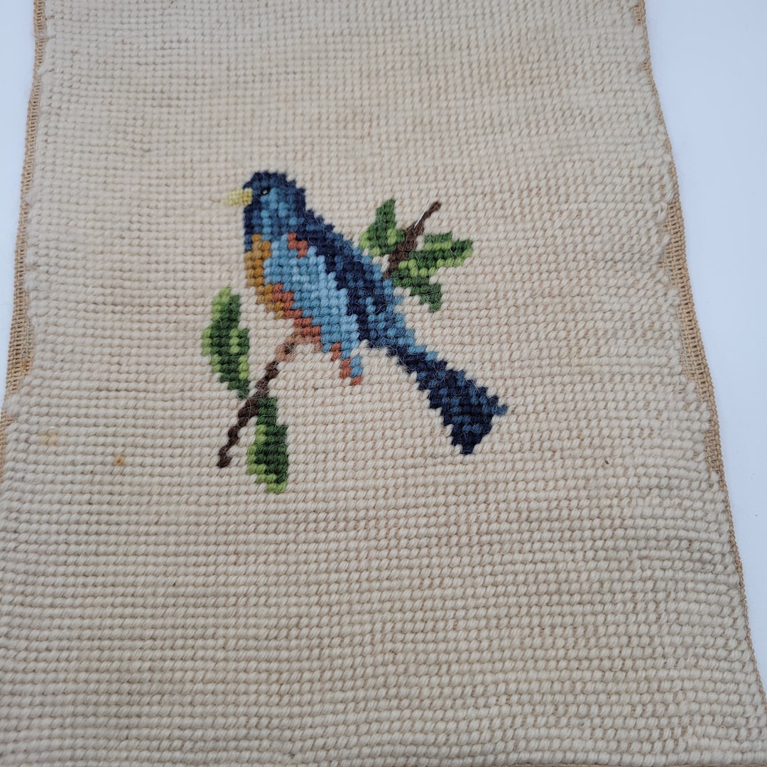 Vintage Embroidered Blue Bird 1960s - Etsy