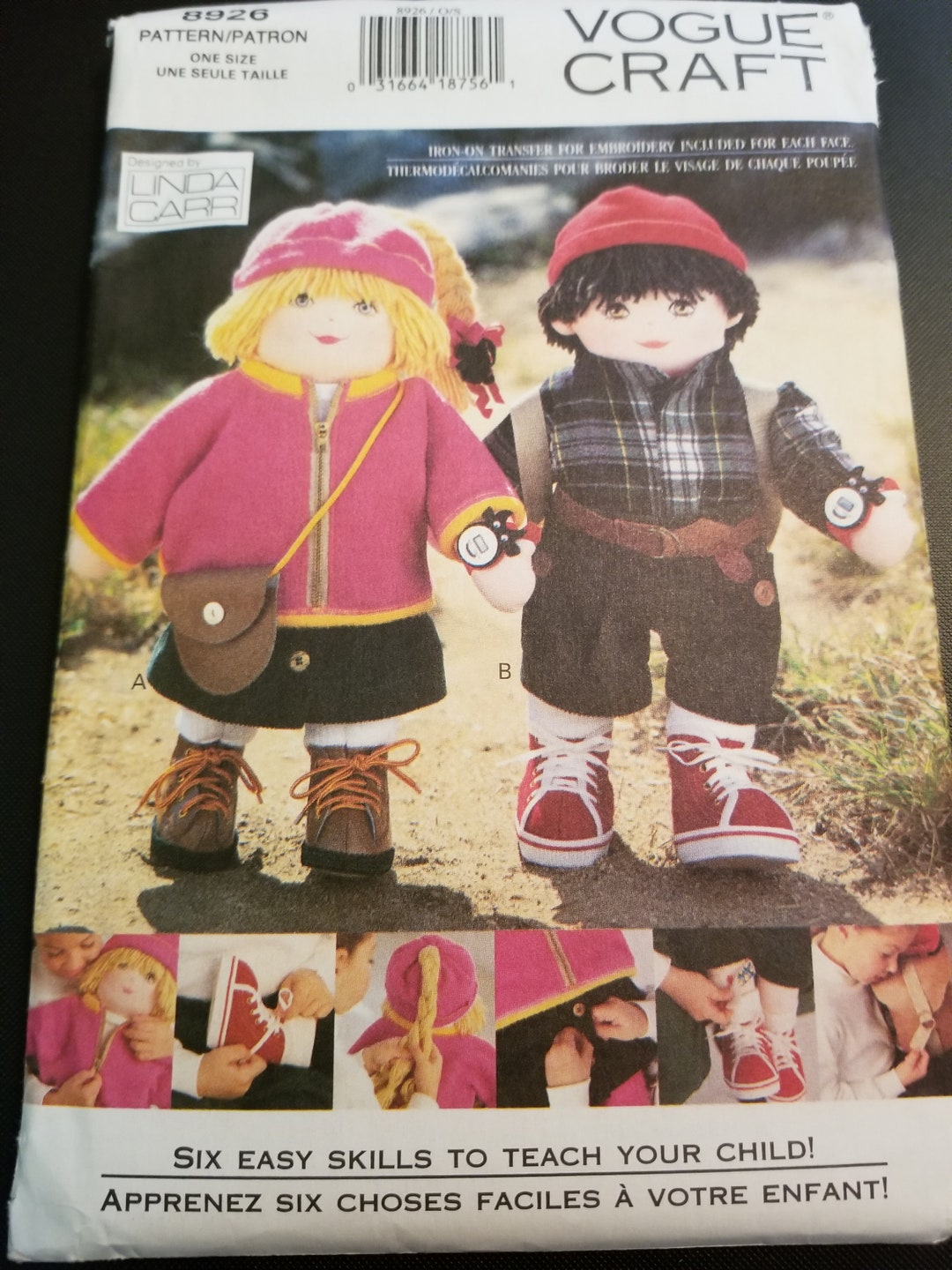 Vogue Craft Pattern 8926 Learning Doll Teach Skills Uncut Factory Fold ...