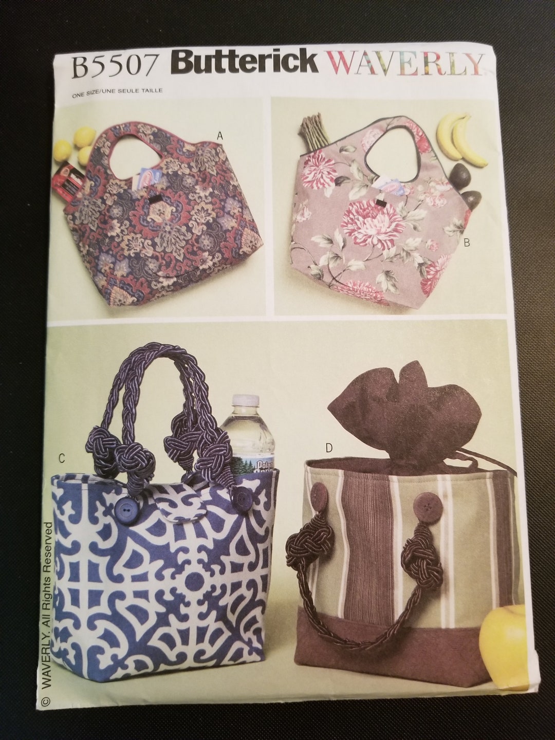 Butterick B5507 Sewing Pattern Shopping Tote and Lunch Bags Uncut - Etsy