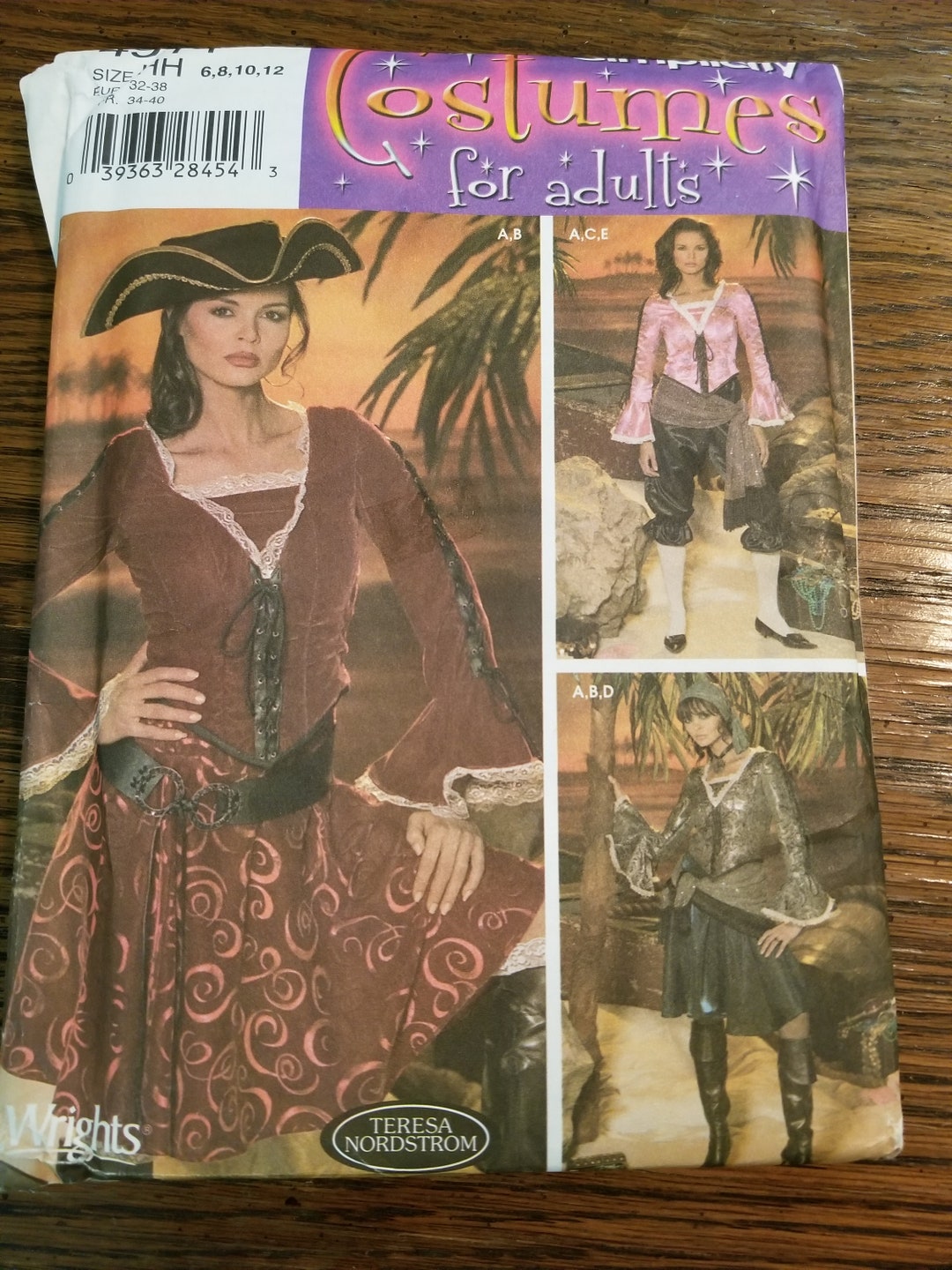 Simplicity 4914 - Women's Pirate Costume Pattern Size HH 6, 8, 10, 12 ...