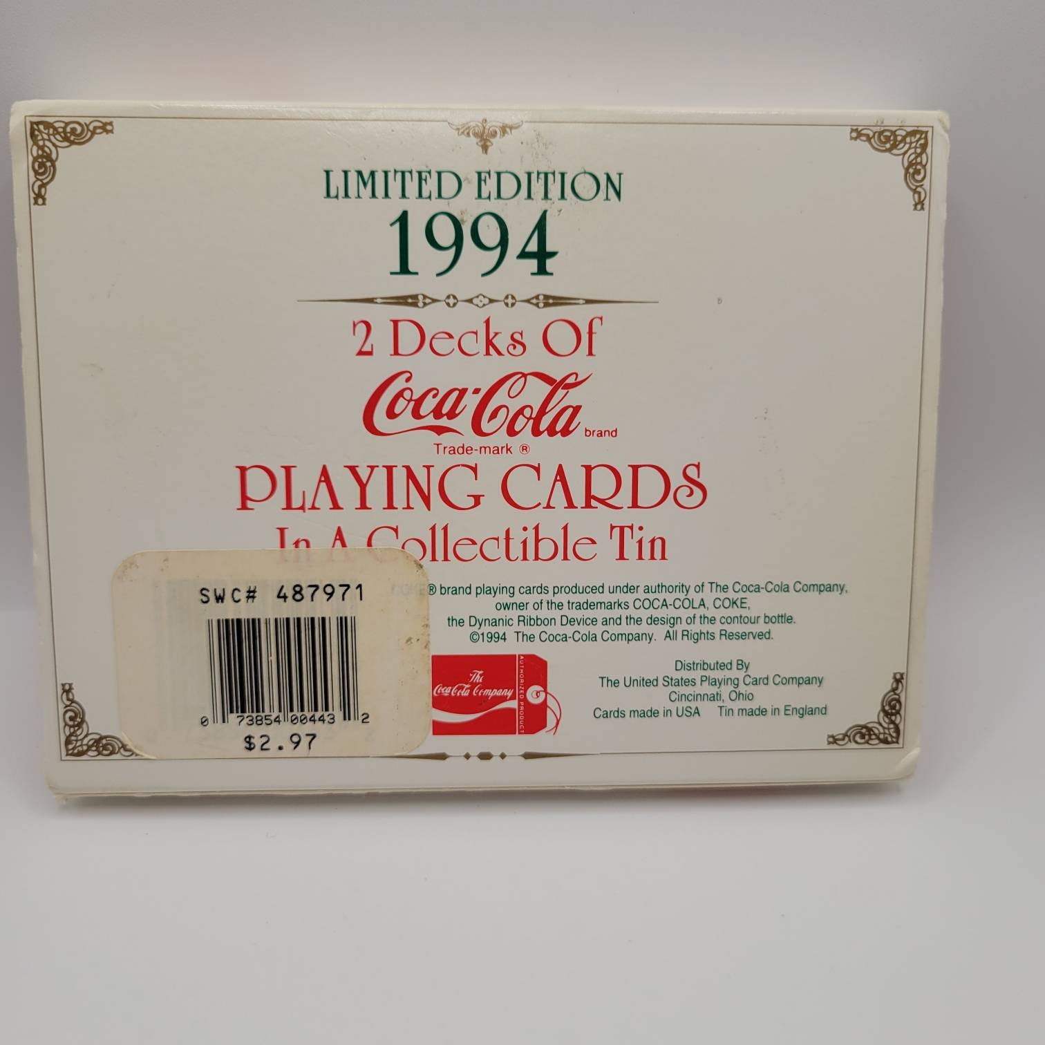 1994 Coca Cola Nostalgia Playing Cards Limited Edition Collectible Tin ...