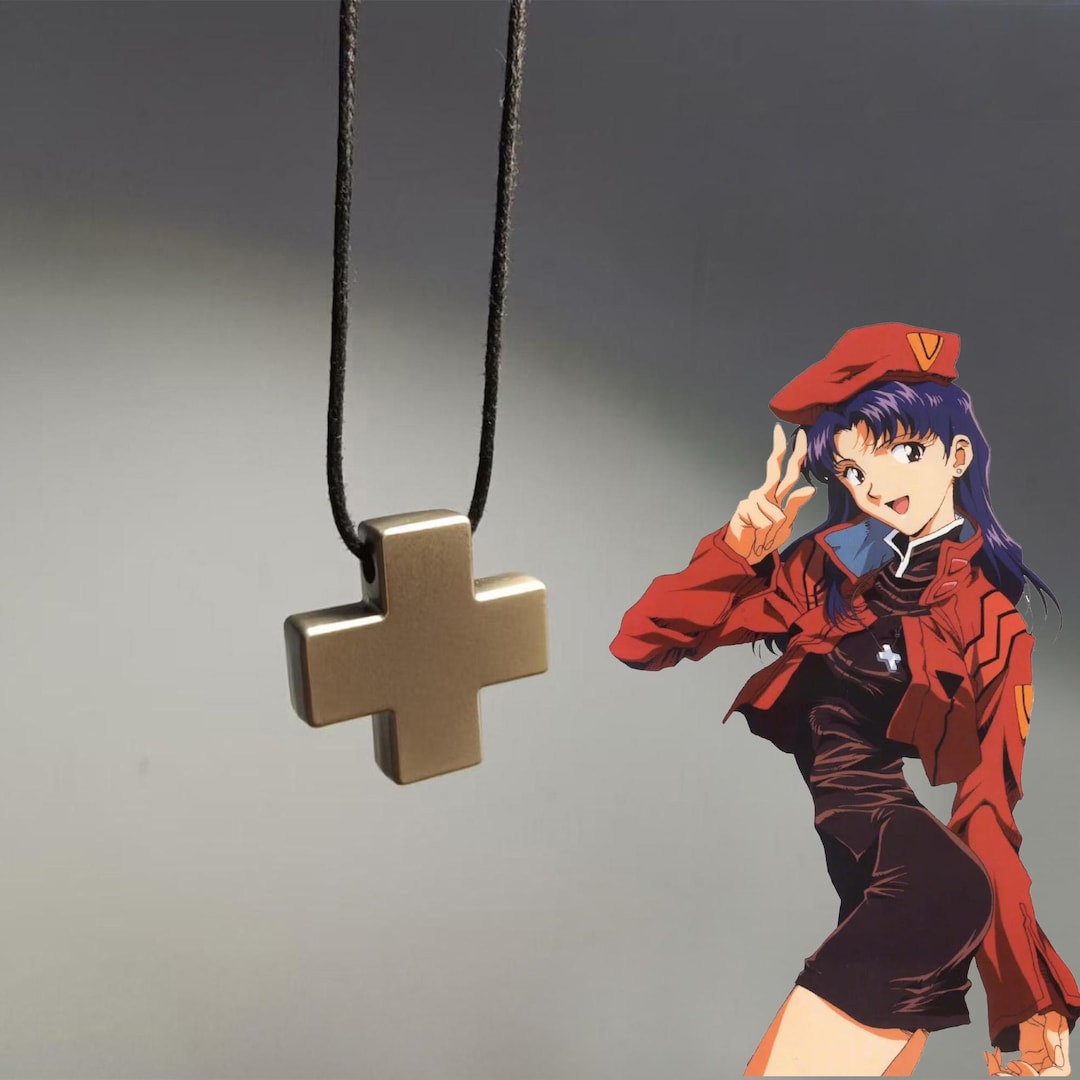 Anime EVA Necklace, Katsuragi Misato Necklace, Metal Cross Pendant ...