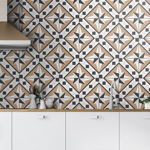 Larache Pattern Tile Stickers, Vinyl Waterproof Removable Sticker ...