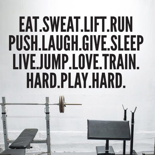2 Large Home Gym Motivational Wall Art Decal Quotes Fitness Etsy