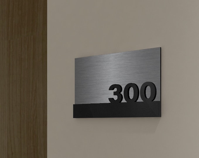 Brushed Aluminum Signs With Numbers Custom Door Sign Numbers - Etsy