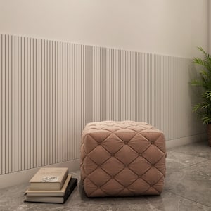 White Bars Half Wall Panels, Wainscot Paneling, Fluted Slat Wall ...