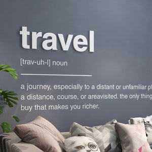 Travel Definition Travel Wall Sign SKU:TRDF | Etsy