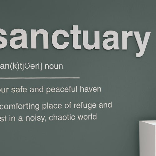 Sanctuary Definition Sign SKU:SADF - Etsy Singapore