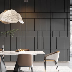 Dark Grey Decorative Panels, 3D Wall Panels, Living Room Hallway Decor ...