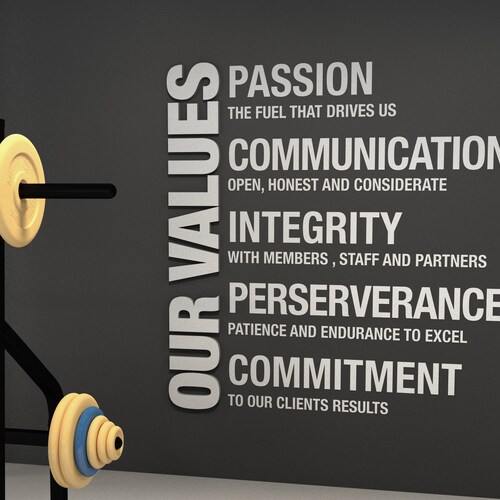 Gym Gym Sign Gym Decor Gym Wall Art Gym Values Gym | Etsy