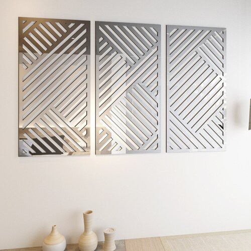Large Wall Panels Mirror Panels Geometric Wall Art Modern - Etsy