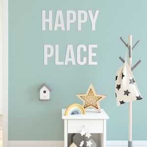 Happy Place - Block Letters - 3D Letters - Upper Case - Wall Decor ...