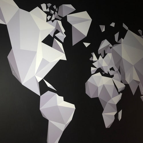 Origami World Map Sticker Origami Decals Origami Stickers - Etsy Australia