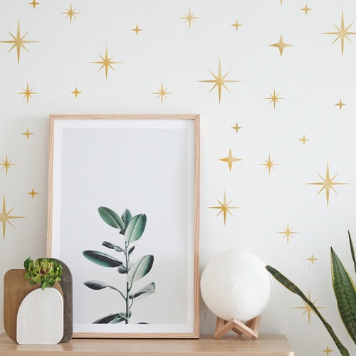 Atomic Starburst Retro Mid-century Modern Vinyl Wall Decals. - Etsy