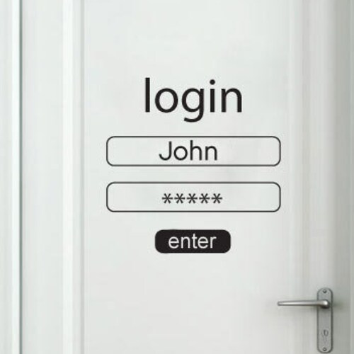 Login and Password Wall Sticker Login and Password Door - Etsy