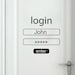 Login and Password Wall Sticker - Login and Password Door Decal - Login ...