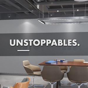 Unstoppables, Office, Wall, Art, 3D, Typography, Decor, PVC ...