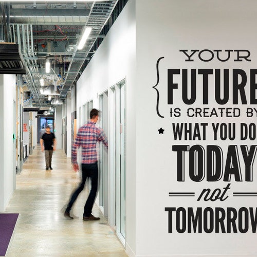 Typography Stickers Office Decor Your Future Today - Etsy