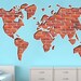 World Map Bricks Bricks World Map Map Decals World Map | Etsy